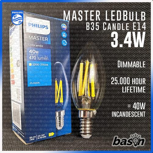 Promo PHILIPS Master LED Candle DimTone 3.4W 470lm E14 B35 Dimmable ...