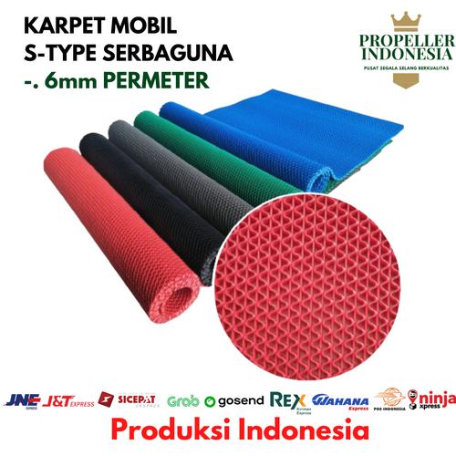 Jual Karpet PVC S-Type Jaring Meteran Karet Anti Slip Tebal 6mm - Hitam ...