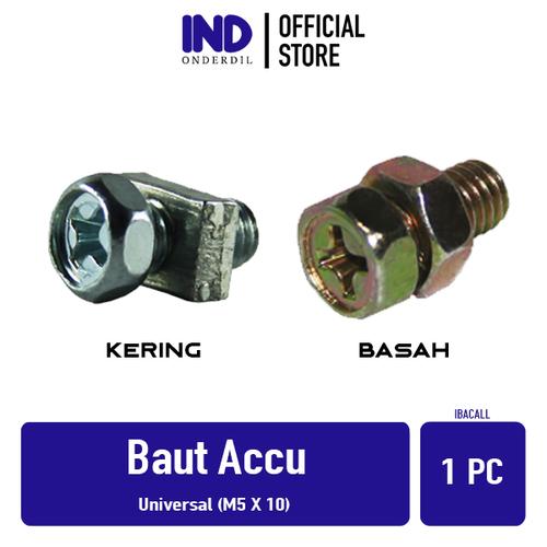 Jual Baut Mur Kotak Bolt Accu Aki Bulat Universal M5 x 10 mm Kering ...