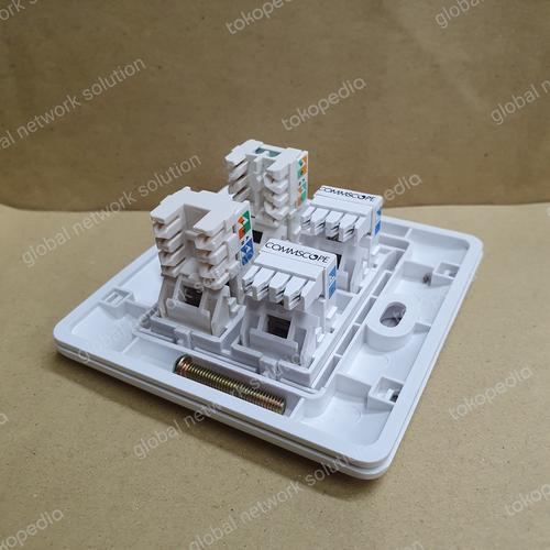 Jual faceplate 4 port systimax lengkap modular data cat6 dan telepon ...