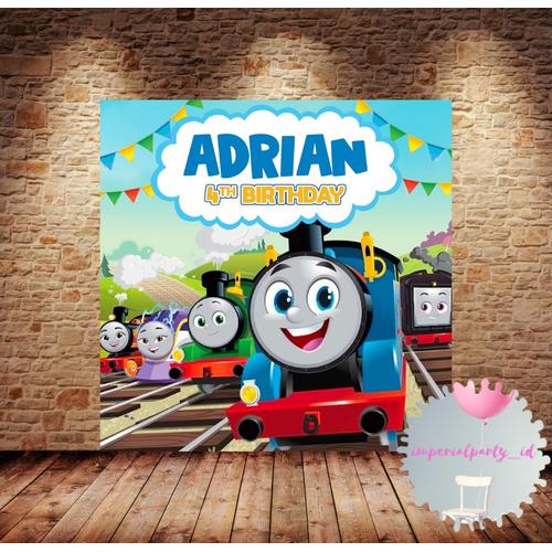 Jual Custom Backdrop Banner Happy Birthday Thomas Friends All Engines ...