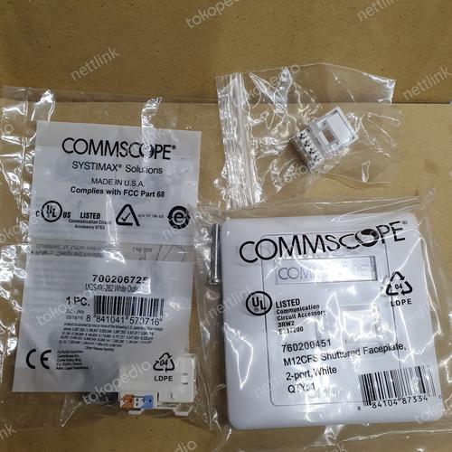 Jual faceplate systimax 2 port lengkap modular jack cat 6 dan modul ...