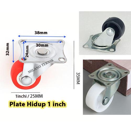 Jual Roda PVC 1 inch (Mati-Hidup-Rem) KASTOR Taiwan Roda Troli Nylon ...