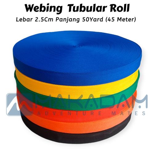 Jual Tali Webing Tubular Webbing Tobular Roll Double 2.5cm Panjang 45M ...