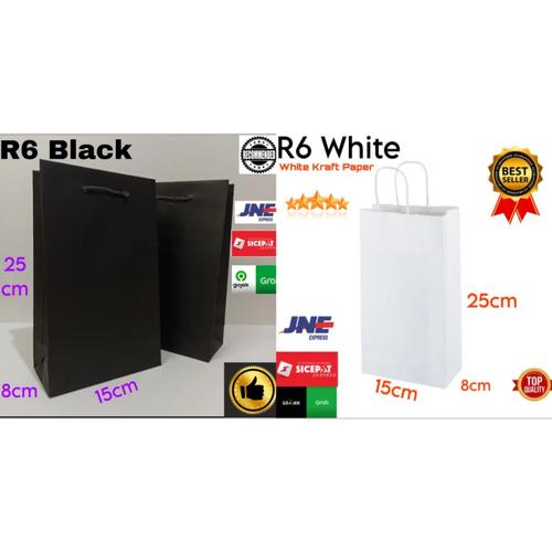 Jual Paperbag Botol Polos Hitam Putih 15x8x25 Tas Souvenir Tas Botol ...
