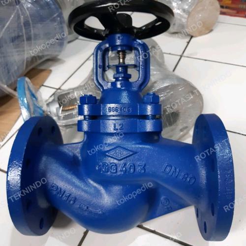 Jual Globe Valve Cast iron PN16 1" INCH / GLOBE VALVE FLANGE DN25 ...
