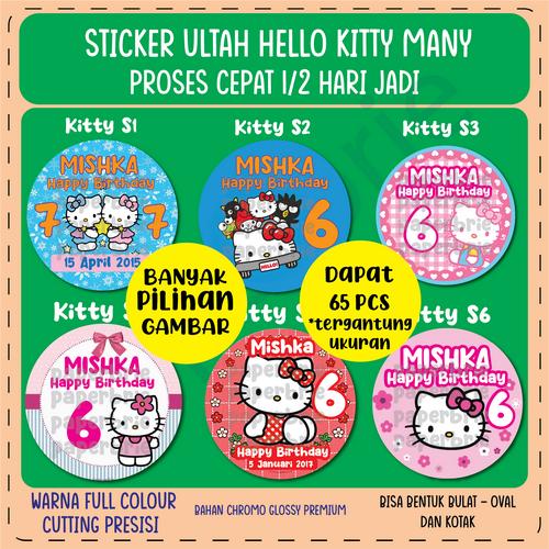Jual label stiker HELLO KITTY MANY Ulang Tahun Anak - sticker ultah ...