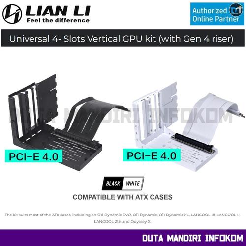 Promo Lian Li VG4 4X I 4W - Universal 4 Slot Vertical GPU Kit PCIe 4.0 ...