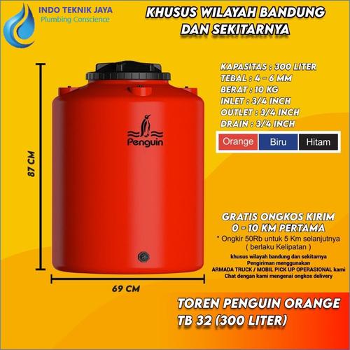 Jual TOREN TANGKI AIR - PENGUIN - TB32 - 300 LITER - ORANGE - Kab ...
