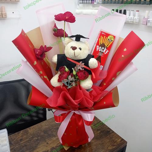 Jual Buket Boneka Balon Wisuda Graduation , Merah , Request Warna di ...