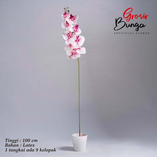 Jual Bunga Artificial - Anggrek Latex Premium - Magenta *46 - Kota ...