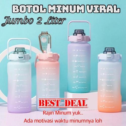 Jual BOTOL MINUM VIRAL 2 LITER / BOTOL MINUM MOTIVASI /GRADASI /BOTOL ...