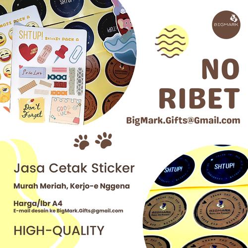 Jual Print Cetak Potong Rumit Sticker Custom per lembar A4 kertas ...