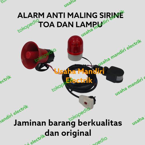 Jual ALARM ANTI MALING/SIRINE ANTI MALING-TOA+LAMPU DENGAN SENSOR GERAK ...