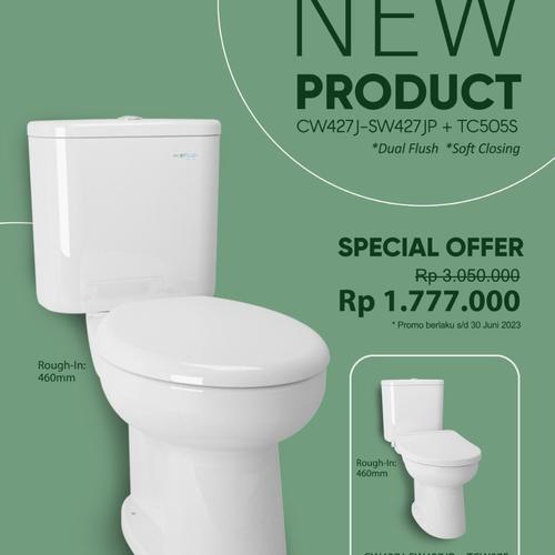 Promo TOTO CW427J/SW427JP+TCW07S TOILET/WC/ KLOSET DUDUK 2 FLUSH Cicil ...