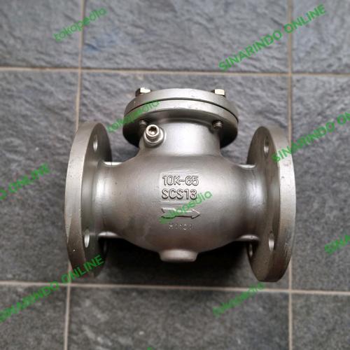 Jual Swing Check valve 21/2" inch Dn 65 Stainless ss 304 Flange jis 10k ...