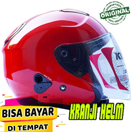Jual Helm half face helm kyt kyoto solid fire red original sni - Merah ...
