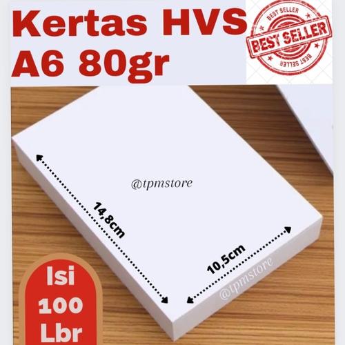 Jual Kertas HVS A6 80 gr isi 100 Lbr (Warna Putih) - Kota Tangerang ...