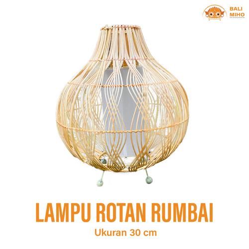 Jual Kap Lampu Rotan Bombai Rumbai 30 cm - Lampu Villa Bali - Kap Lampu ...