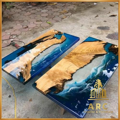 Jual meja resin/meja makan/meja trembesi/meja motif mewah - Kab. Jepara - MEBEL ARC | Tokopedia