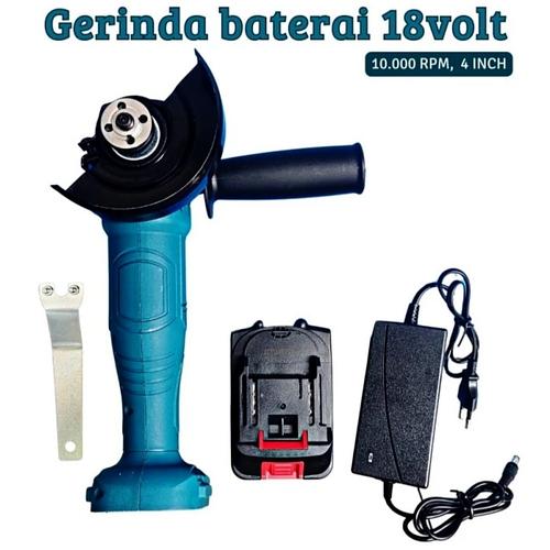 Jual Gerinda Tangan Cordless 18 Volt 4" Inch Angle Grinder - Kota ...
