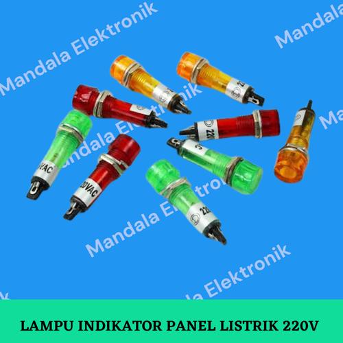 Jual Lampu Indikator panel listrik AC 220V Body Plastik pilot lamp ...