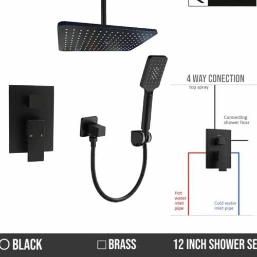 Jual KRAN TANAM MIXER 4 LUBANG KOTAK/KRAN TANAM 2 WAY WALL SHOWER ...