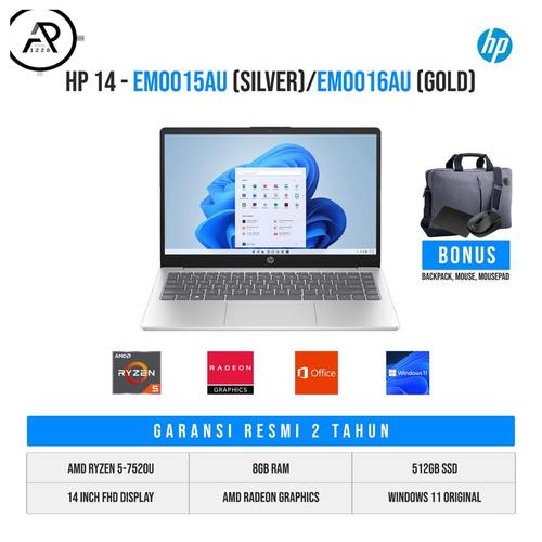 Jual HP Laptop 14-em0015AU SILVER-Ryzen 5-7520U-8GB-512GB-14" FHD-W11 ...