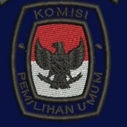 Jual DISKON Emblem Bordir Timbul KPU background merah putih logo hitam ...