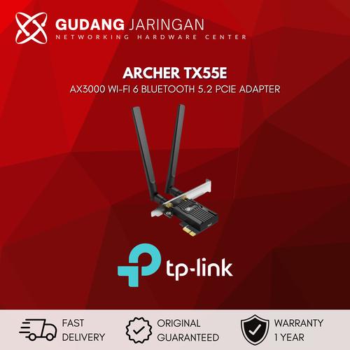 Jual TP-LINK Archer TX55E AX3000 Wi-Fi 6 Bluetooth 5.2 PCIe Adapter ...