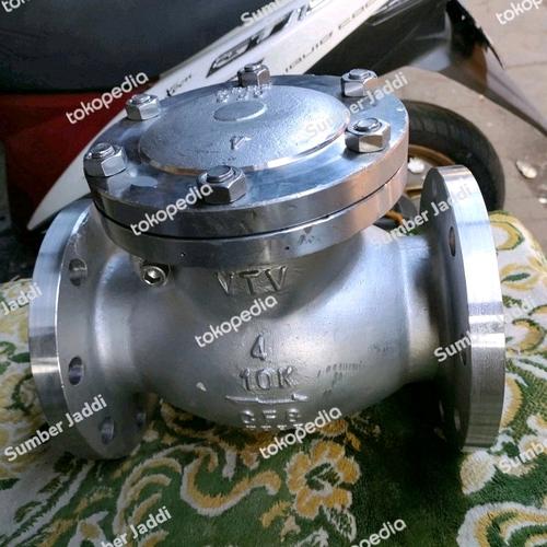 Jual Swing Check Valve 4" Inch VTV Stainless SCS-304 Flange DN 100 JIS ...