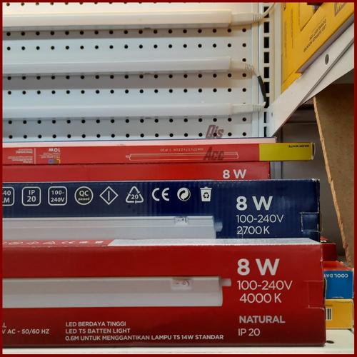 Jual KRISBOW Lampu Led Tube T5 8 Watt 60 Cm Set Komplit - Warm White ...