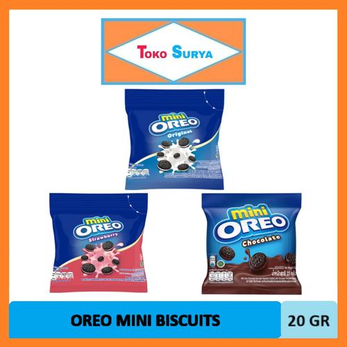 Jual Mini Oreo Biskuit Original/Chocolate/Strawberry Mondelez 20 gr ...