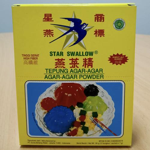 Jual Star Swallow Agar agar 1 box isi 12 sachet @7gr Bening - Merah - Jakarta Pusat - Harvest ...