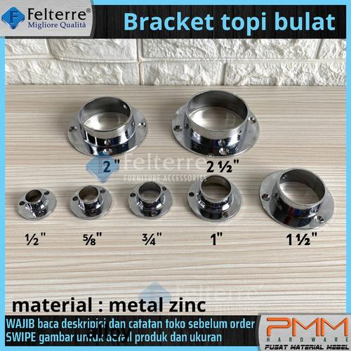 Jual GROSIR Bracket pipa FELTERRE 1 inch Bracket topi metal zinc alloy ...