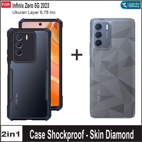 Jual Paket 2in1 Infinix Zero 5G 2023 Hard Case Shockproof Free Skin Carbon - Diamond, Zero 5G ...