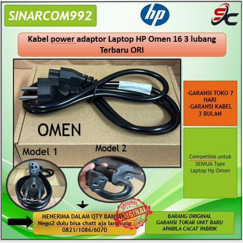 Jual Kabel power adaptor/Charger Laptop HP Omen 16 3 lubang Terbaru ORI ...