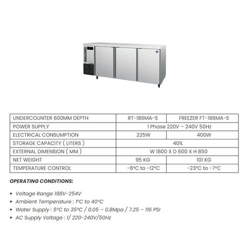 Jual Hoshizaki RT-186MA-S Undercounter Chiller 3 Pintu Lebar 60 Cm ...