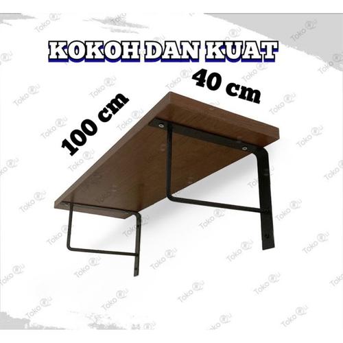 Promo Rak Ambalan dinding minimalis 100 cm x 40 cm x 2 cm - Putih, 50 x ...