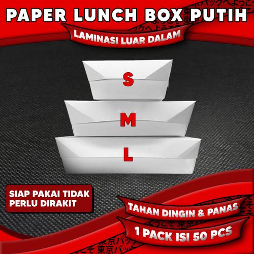 Promo Paper Lunch Box Putih Uk S, M, L - Lunch Box Kertas - Lunch Box ...