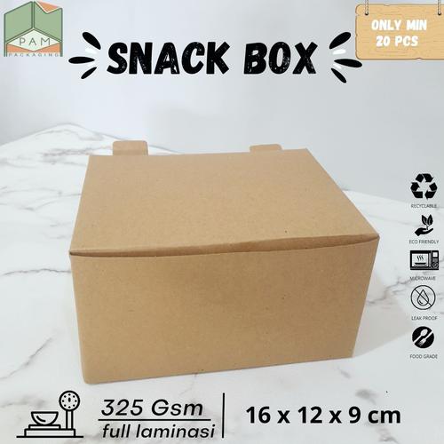 Jual PAPER SNACK BOX TAKEAWAY DUS KOTAK MAKANAN KRAFT 310 GR 16 X 12 x ...