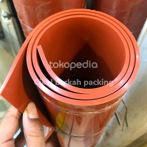 Jual Silicone Rubber Sheet Red/Karet silikone merah lembaran 8mm x 1M x ...
