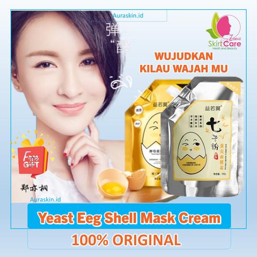 Jual Original Egg Shell Yeast Mask Cream Masker Wajah Cangkang Telur ...