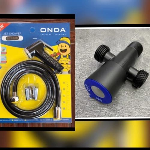 Jual PAKET JET SPRAY TOILET STOP KRAN DOUBLE SERBA HITAM JET SHOWER ...