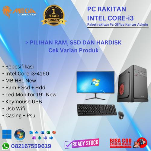 Jual Paket Pc Komputer Kantor, Admin (Core i3-4160 Ram Ssd Hdd Cek ...