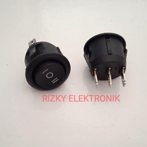 Jual Saklar Switch Bulat Hitam On/Off 3 Pin Kaki Rocker 3 Mode - Kab ...