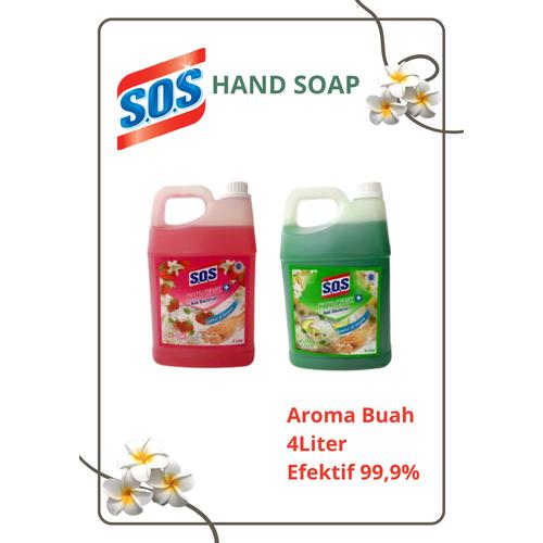 Jual SOS Hand Wash Anti-Bacterial 4L - Sabun Cuci Tangan Strawberry ...