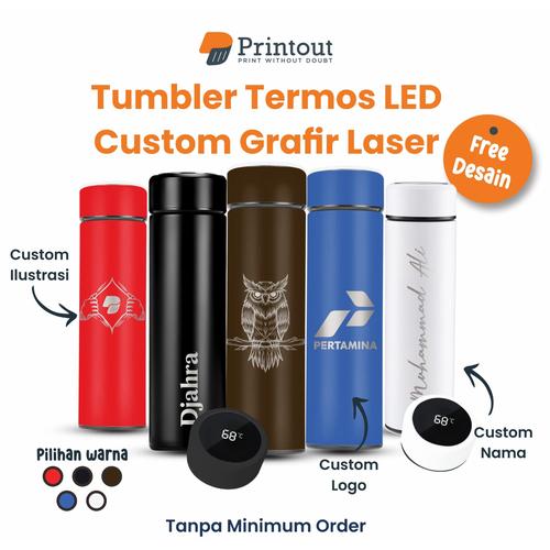 Jual TUMBLER CUSTOM FOTO/LOGO/NAMA| 500ml | LED TERMOS | Laser Grafir ...