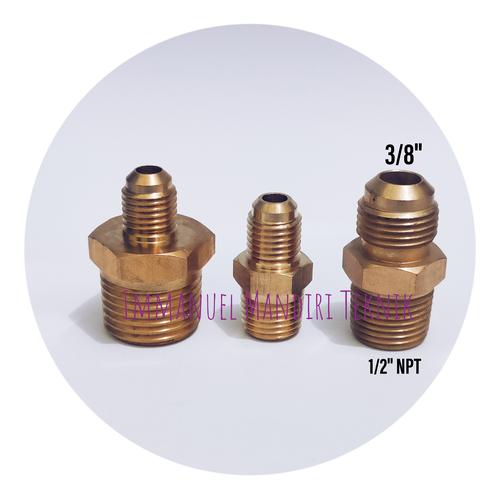 Jual Male connector NPT 1/2 x 3/8 / Nepel pipa tembaga ac NPT 1/2 x 3/8 ...