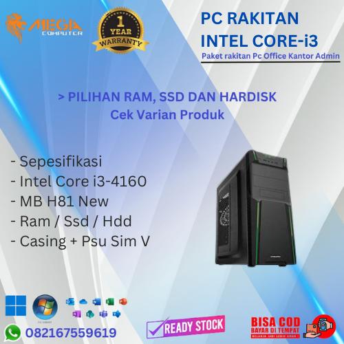 Jual PC Rakitan Core i3-Gen 4 Office (Siap Pakai, Ram / Ssd+Hdd Cek Varian) - 4GB, SSD 256GB ...